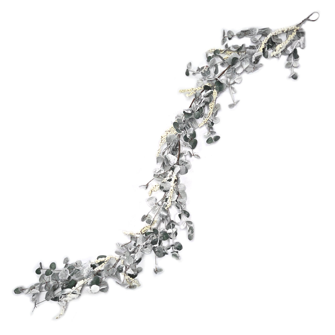 Snow Flocked Foliage & White Berries 6ft Garland | Premier Netting